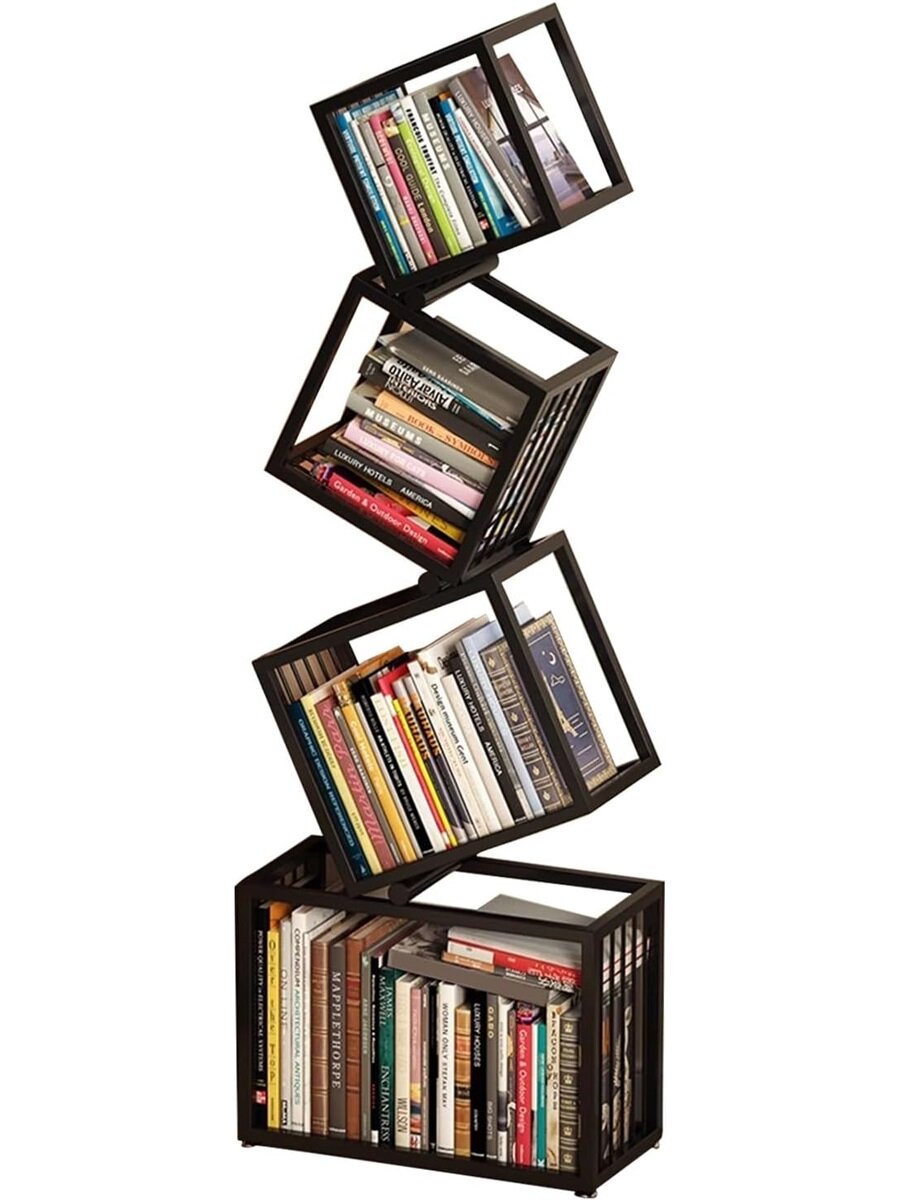 Креативная угловая книжная полка, угловой книжный шкаф из кованого железа, многослойный стеллаж для хранения вещей
