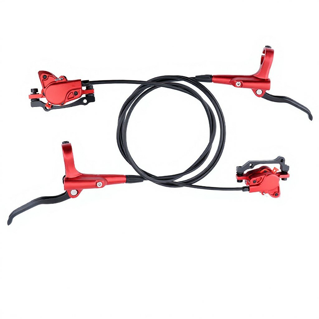 Мерока Гидравлическая дисковая тормозная система для велосипеда MTB, передняя и задняя дисковые тормоза, кальперы для горных велосипедов, черный, красный, синий, фиолетовый, золотой, алюминиевый сплав, длина рукава: передняя 800мм, задняя 1400мм, вес без