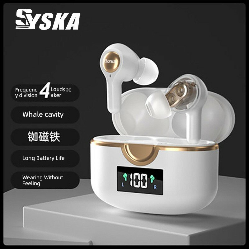Беспроводные наушники T22 True Wireless Stereo с двойными драйверами и шумоподавлением ENC, белый цвет, продажа по паре