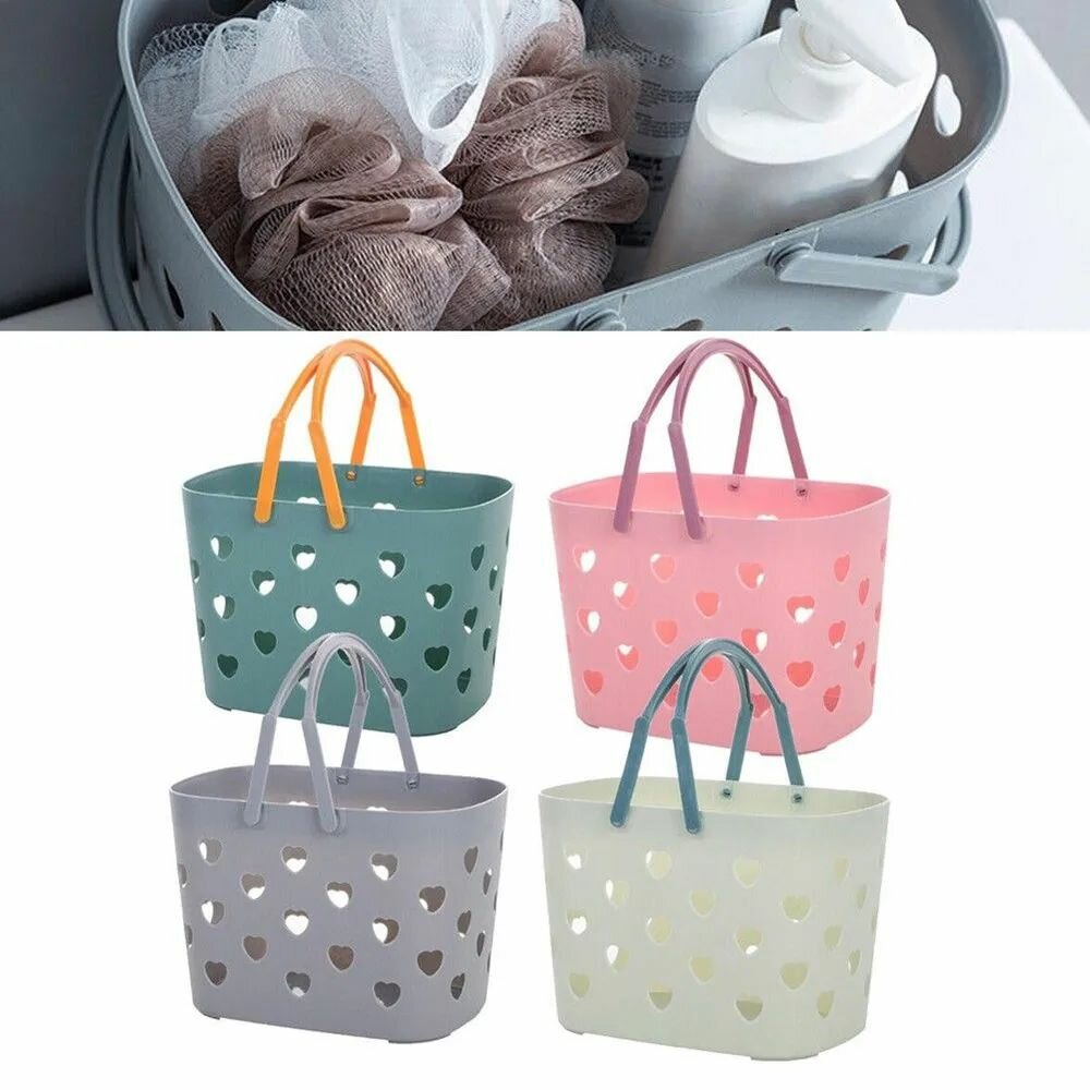 OZ-INAP Пластиковые душевые корзины-органайзеры для ванной комнаты с ручкой, полые корзины-органайзеры