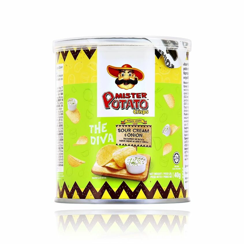 Чипсы картофельные MISTER POTATO со вкусом сметаны и лука Sour Cream and Onion 40г