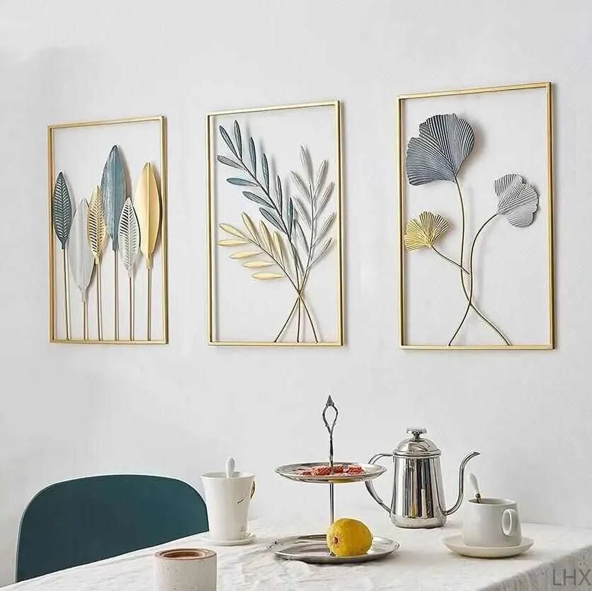 Kemei Декор на стену в спальню панно из металла интерьерное украшение декор для комнаты 3 штуки