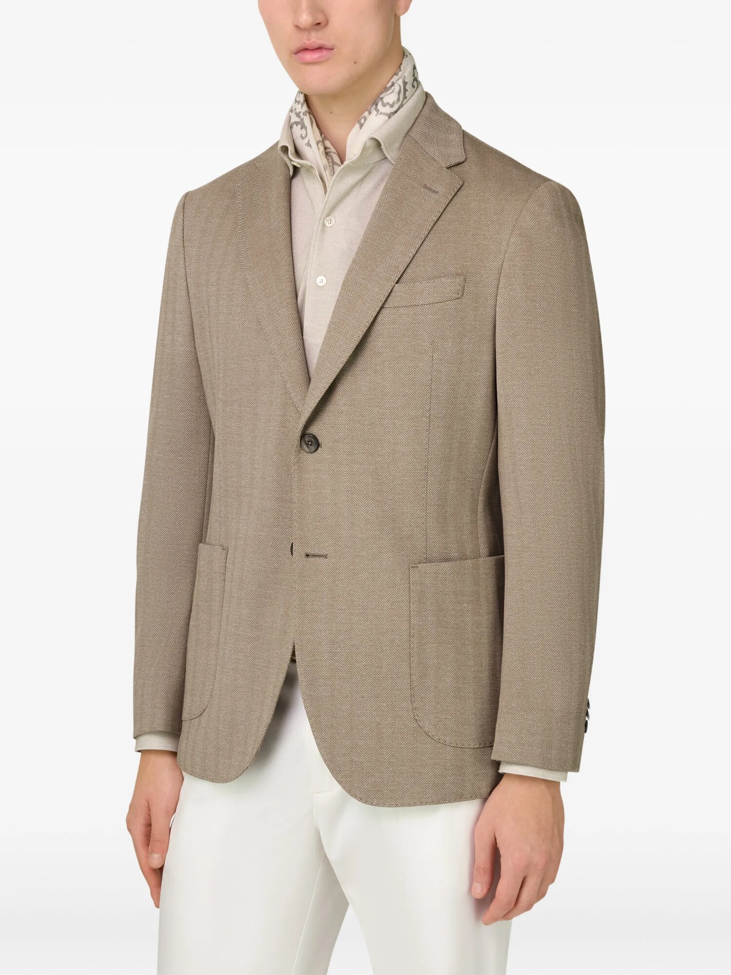 Куртка Boggi Milano Herringbone patch pocket jacket, размер 48, разноцветный — фото 1