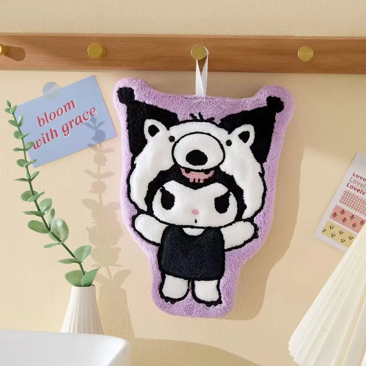 MINISO 1/4 упаковки впитывающих подвесных полотенец Sanrio Hello Kitty из кораллового флиса,