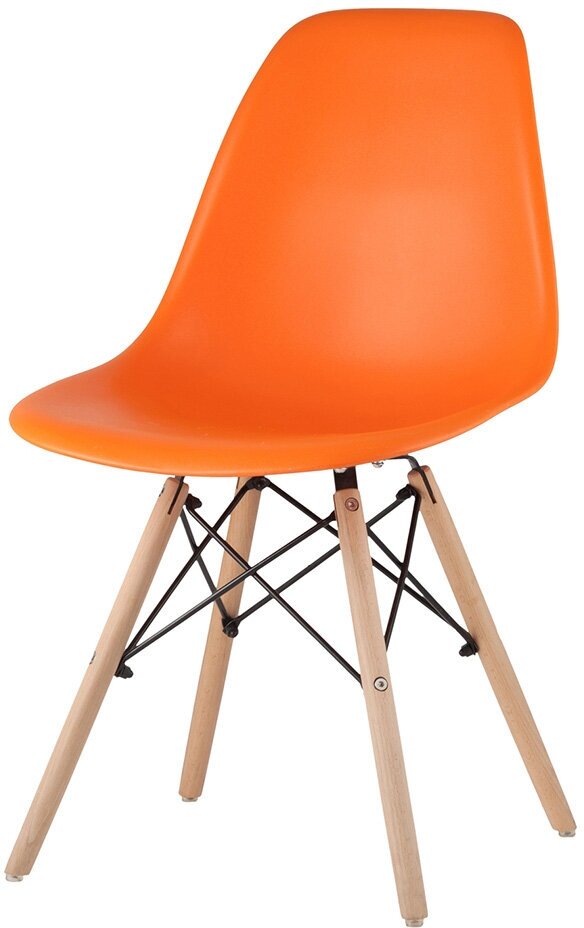 Стул кухонный Hoff Eames, 46х81х53,5 см, со спинкой, цвет оранжевый, светлое дерево
