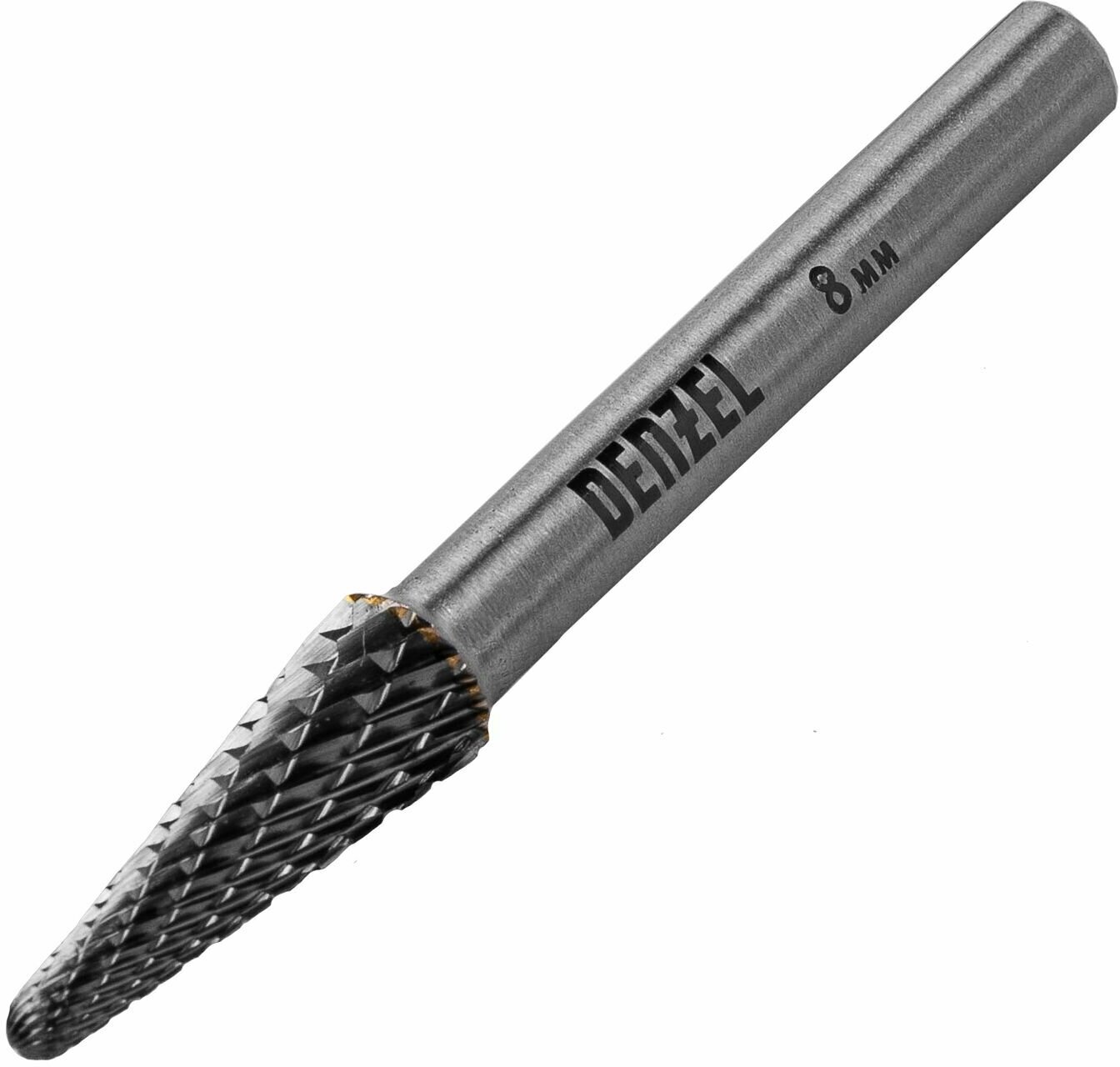 Борфреза по металлу DENZEL твердосплавная, коническая закругленная, тип-L, 8 мм (72067)