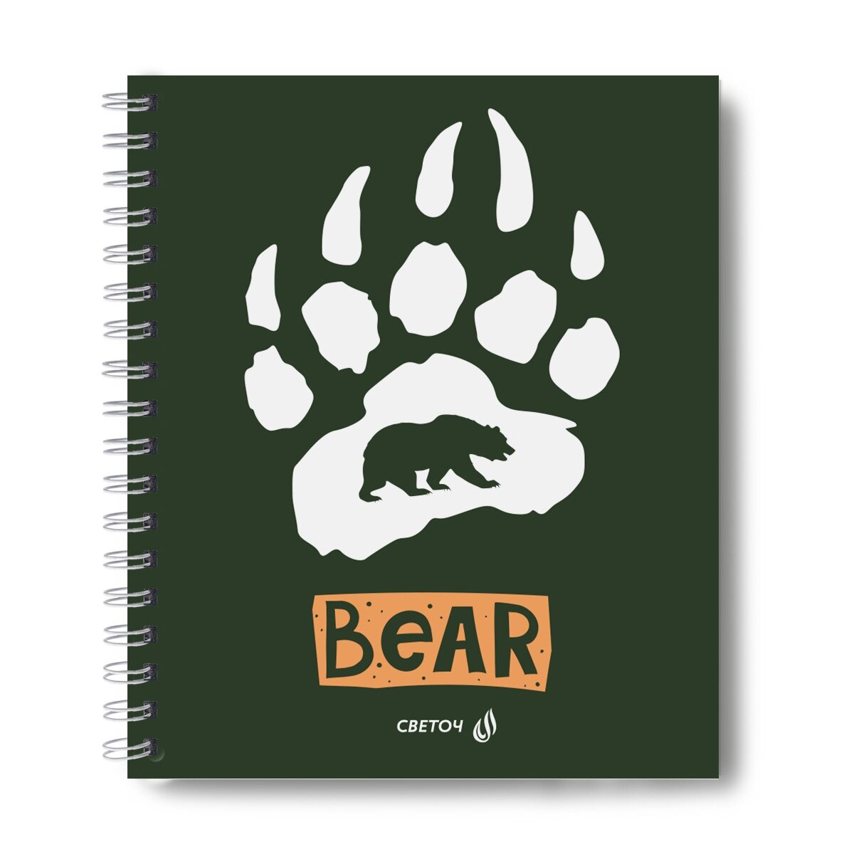 Тетрадь SVETOCH 96 листов, Клетка, Пластиковая Обложка, Спираль, "Дай Лапу!" (000814)