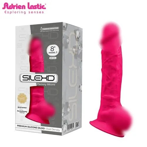 Adrien Lastic Фаллоимитатор на присоске с мошонкой SileXD Model 1 - 8", розовый (20 см х 4.3 см)