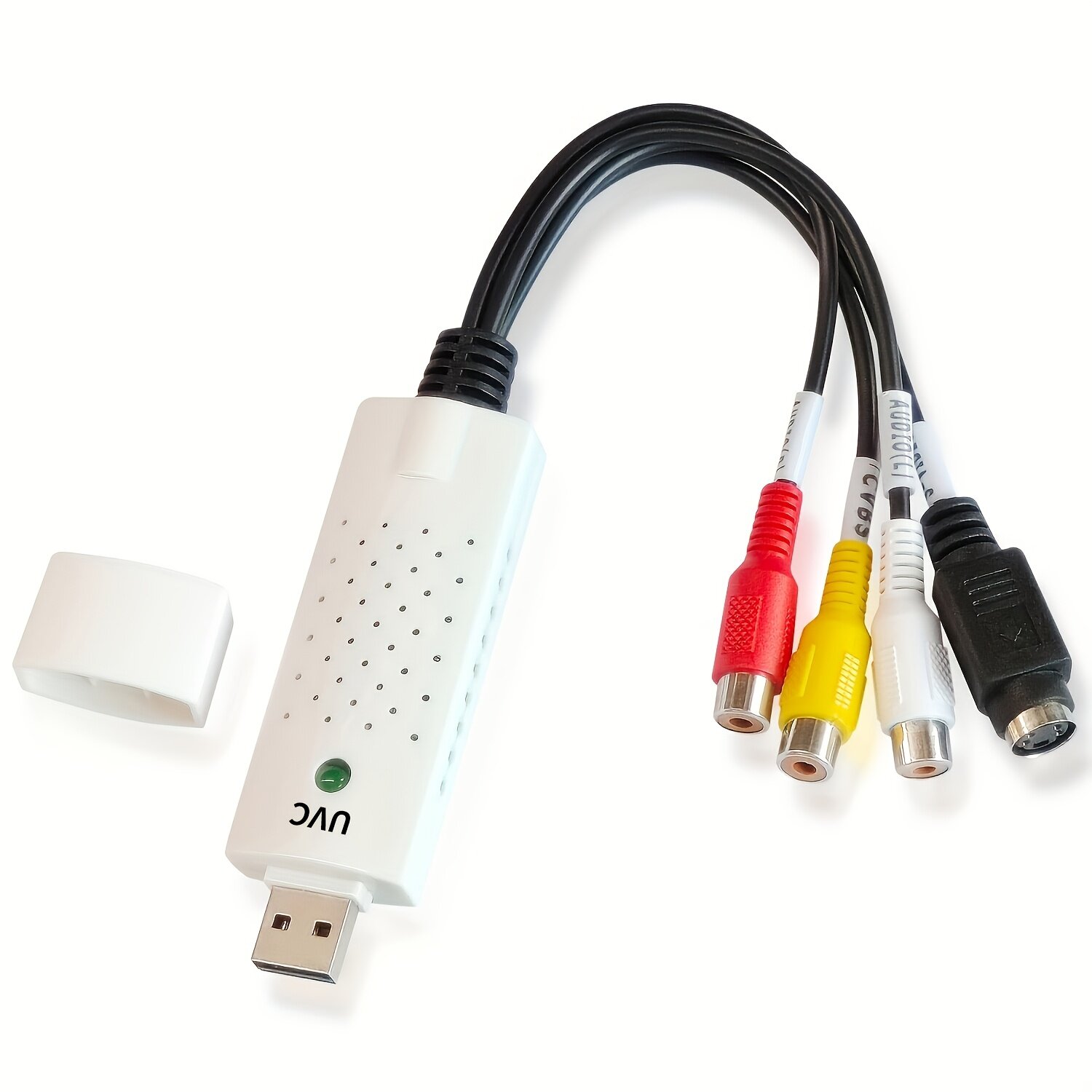 Видеокарта захвата USB 2.0 с входом RCA для конвертации VHS/VCR в цифровой формат, разрешение 720P, для ПК и Mac, с кабелем, цвет белый