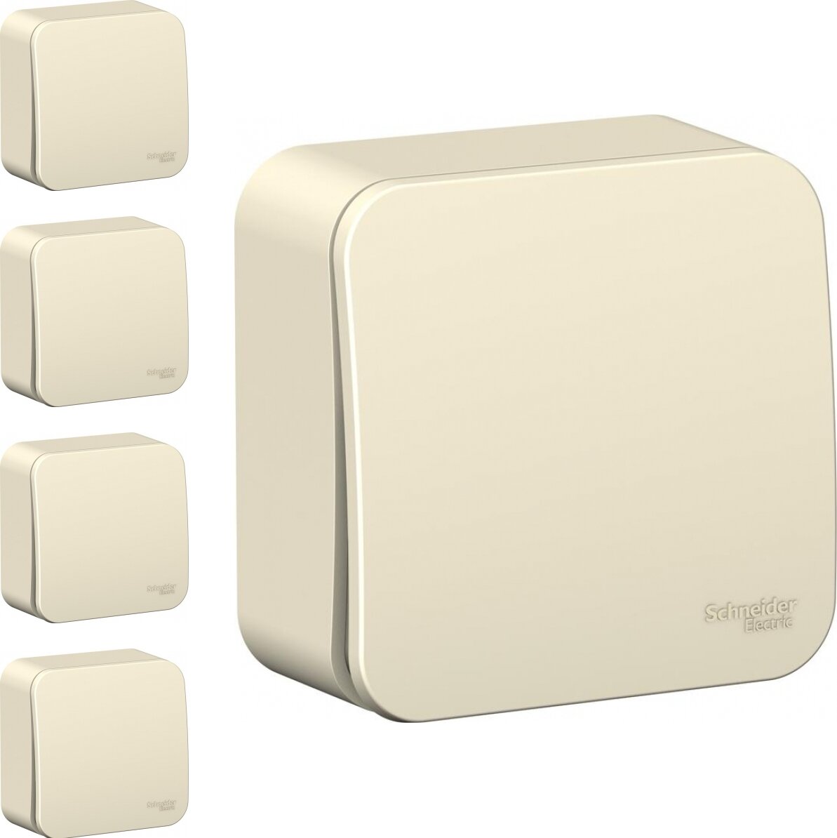 Выключатель Schneider Electric Blanca одноклавишный молочный для открытой проводки (комплект из 4 шт.)