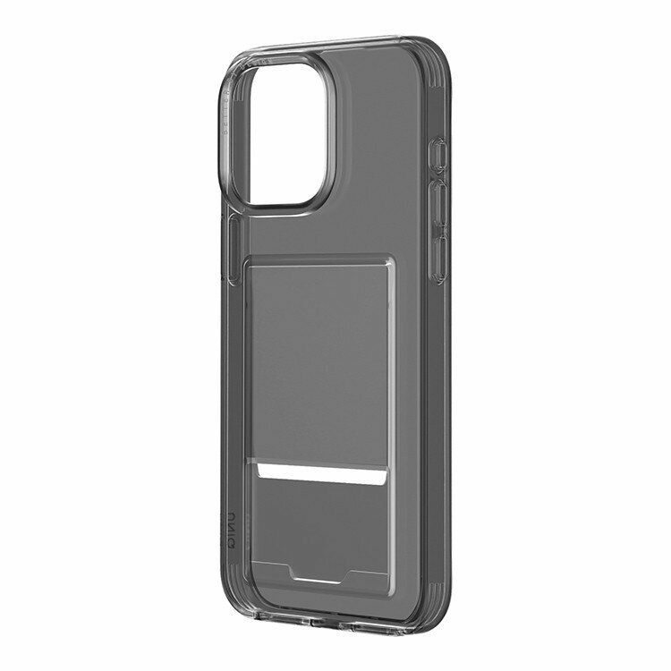 Uniq чехол с картхолдером для iPhone 15 Pro, Air Fender ID серый