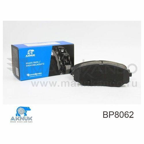 Колодки тормозные дисковые передние HYUNDAI SANTA FE IV (TM, TMA), 02/18 -/ KIA SORENTO III (UM), 01 AKNUK BP8062