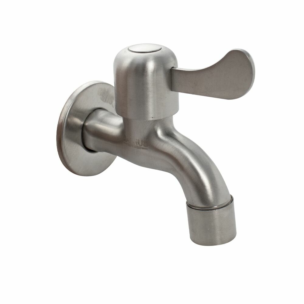 Кран водоразборный магнус на 1/2" 10 см от стены металлокерамика с аэратором из нержавеющей стали марка 304, код: 9257