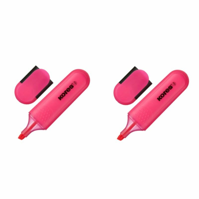 Kores маркер текстовыделитель скошенный наконечник, 0,5-5мм, розовый 2 шт