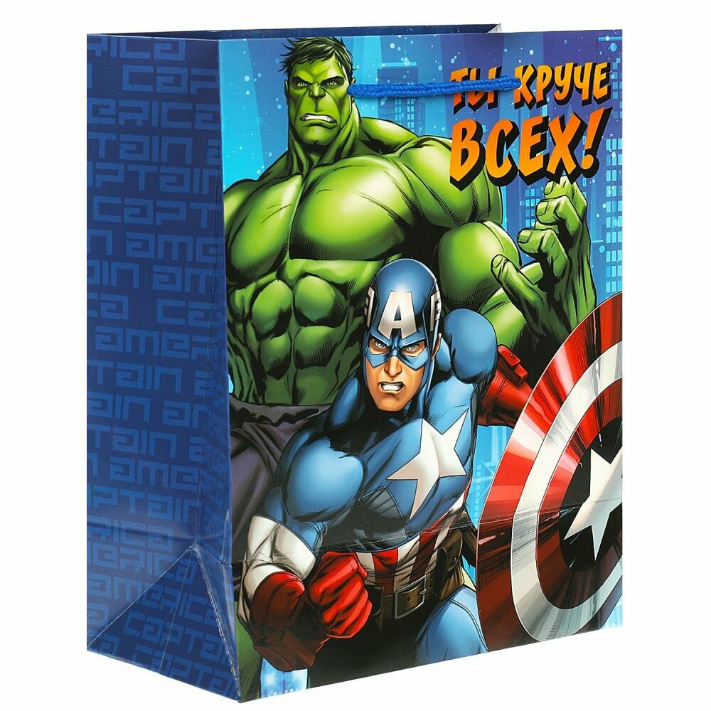 Пакет подарочный Мстители 18*22,7*10см глянцевый