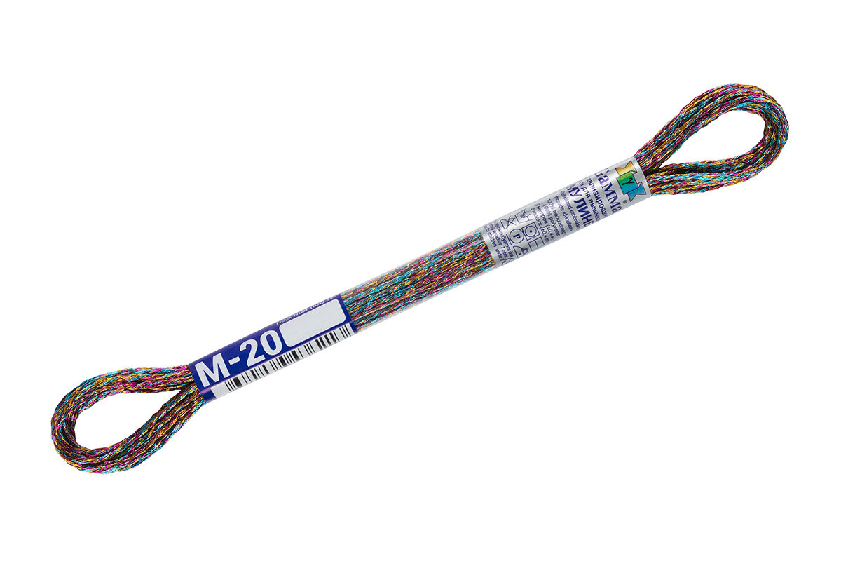 Мулине "Gamma" NM металлик 100% полиэстер 8 м М-20 меланж