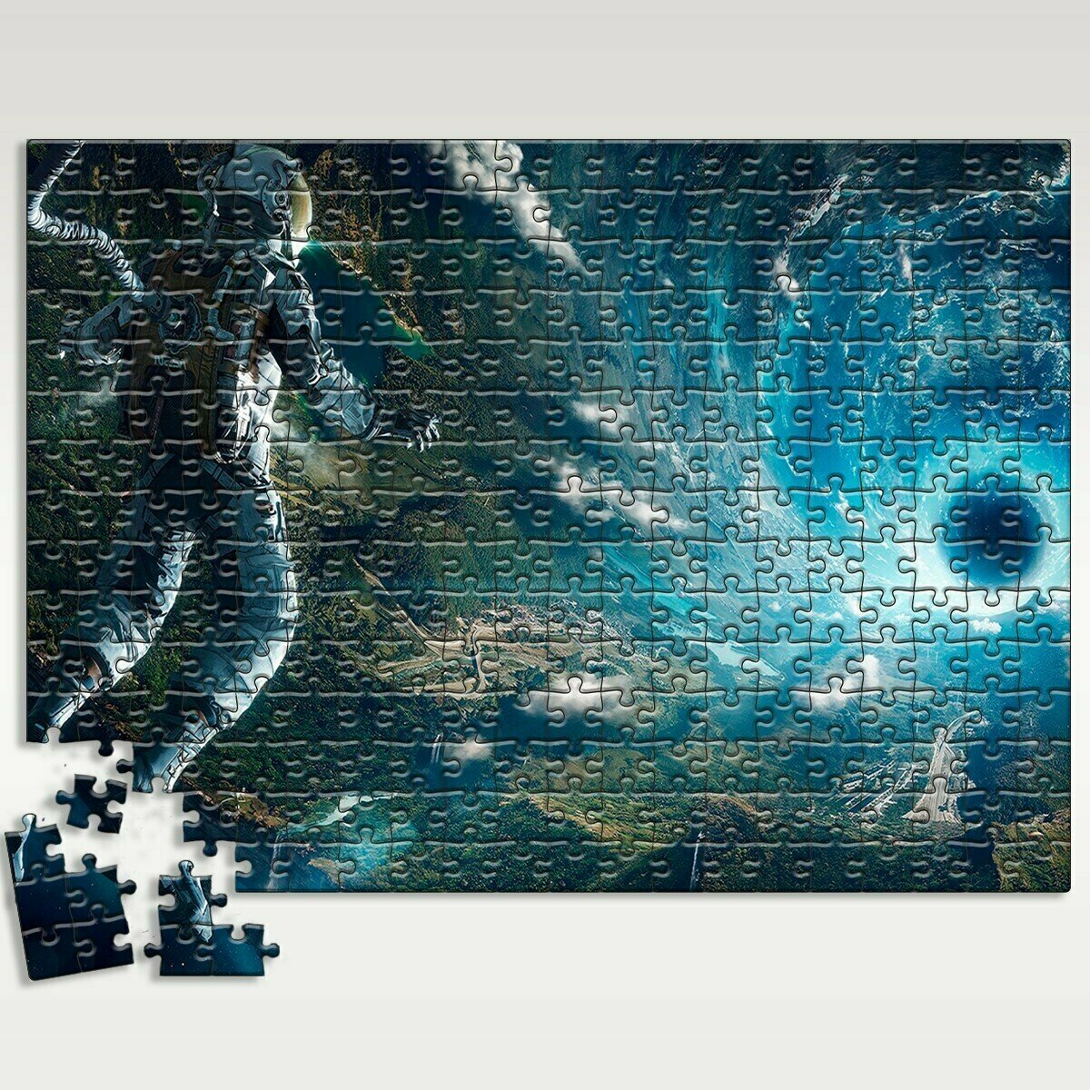 Пазл картонный А3: модель космос космонавт- 6835