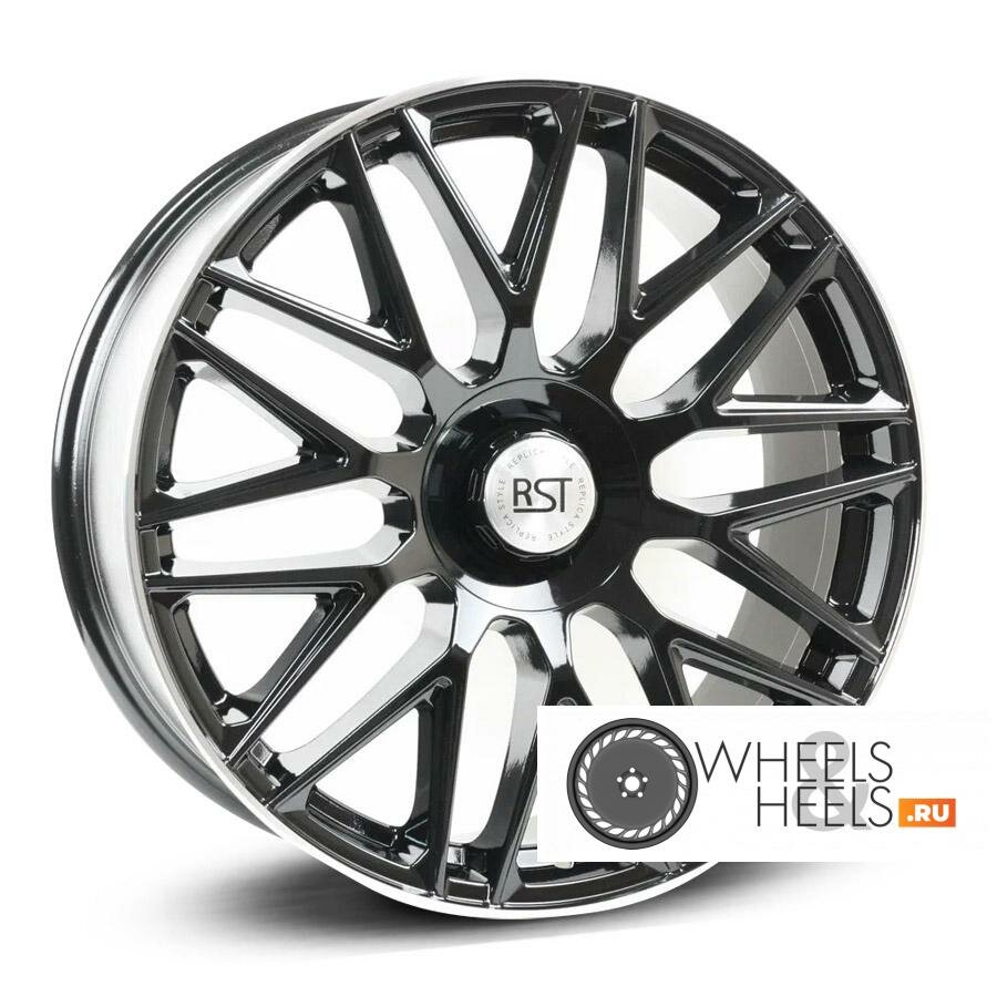 Диск автомобильный литой RST R042 20x8.5 5x108 et45 dia63.4 Черный с полированным ободом