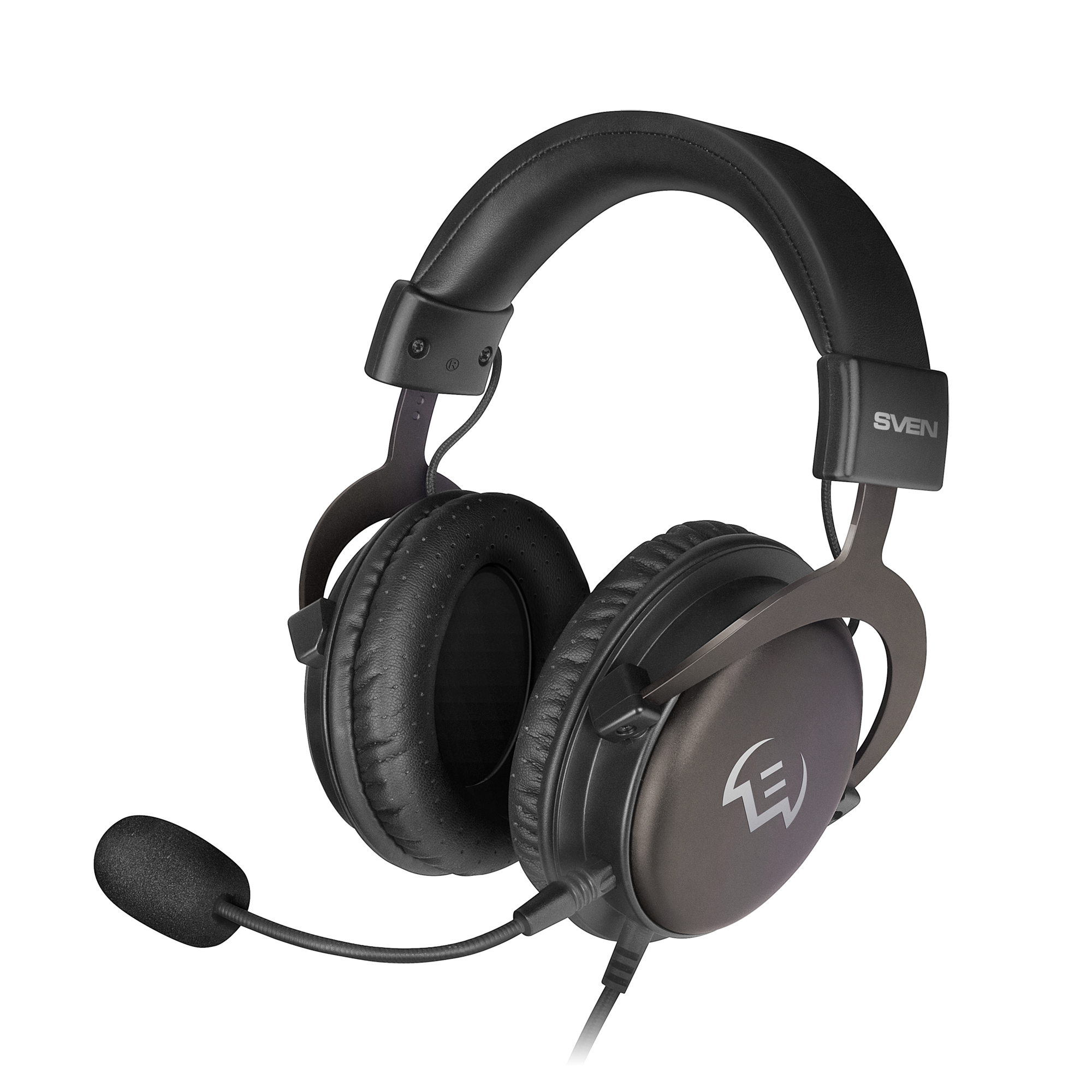 Игровые проводные наушники SVEN AP-G999MV, с металлическими чашами и отстёгивающимся микрофоном, серые