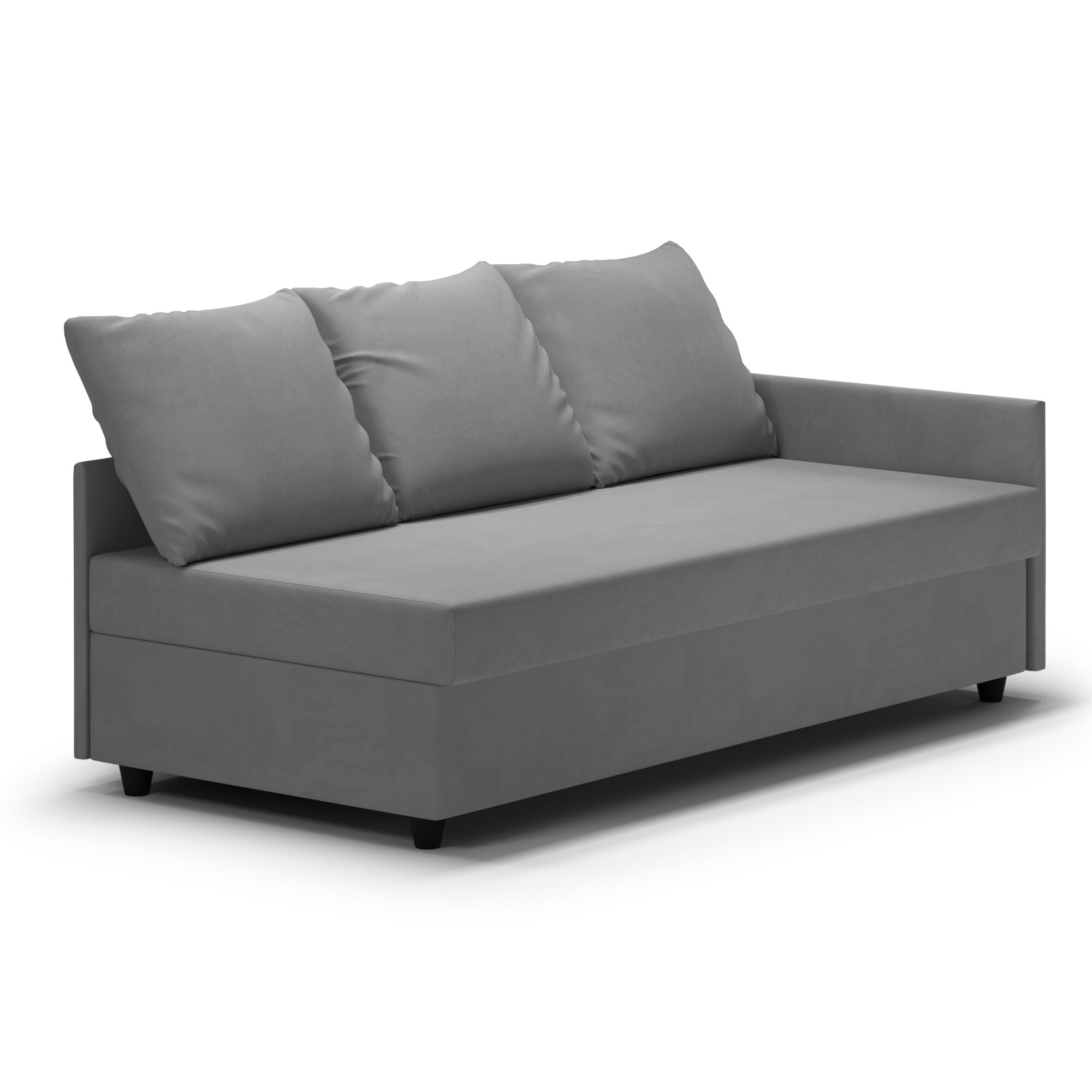 Кушетка WESTENY "ART-311 правая" 195x94x62, 90x190, 1 место, серый велюр