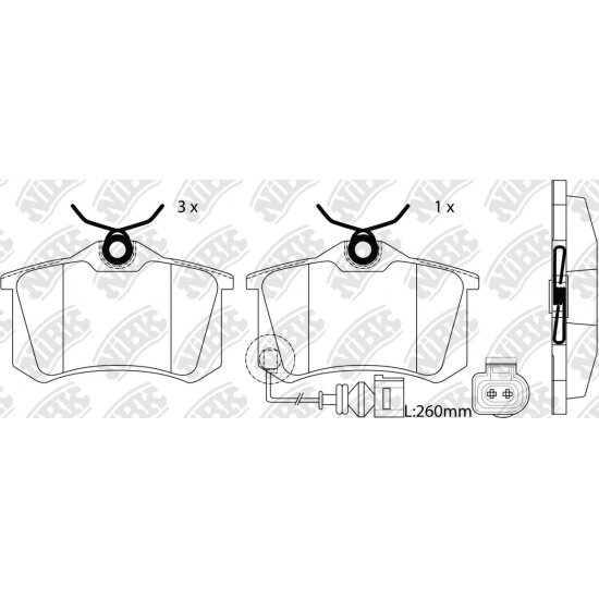 Колодки тормозные дисковые Nibk для VW AUDI SEAT SKODA задние (4шт.)