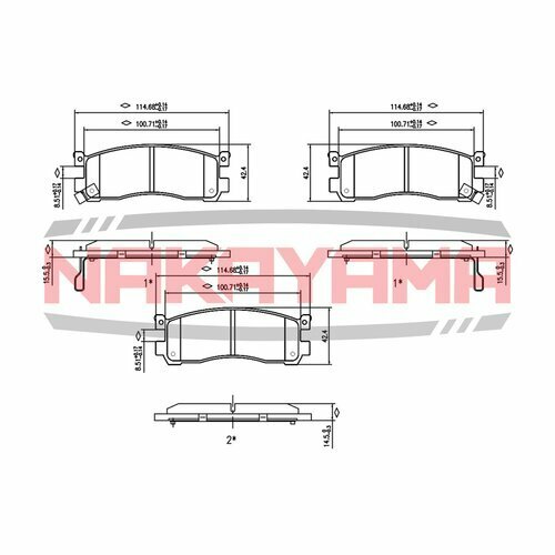 Колодки тормозные дисковые задние MAZDA MPV I 95-99 Nakayama HP8296NY