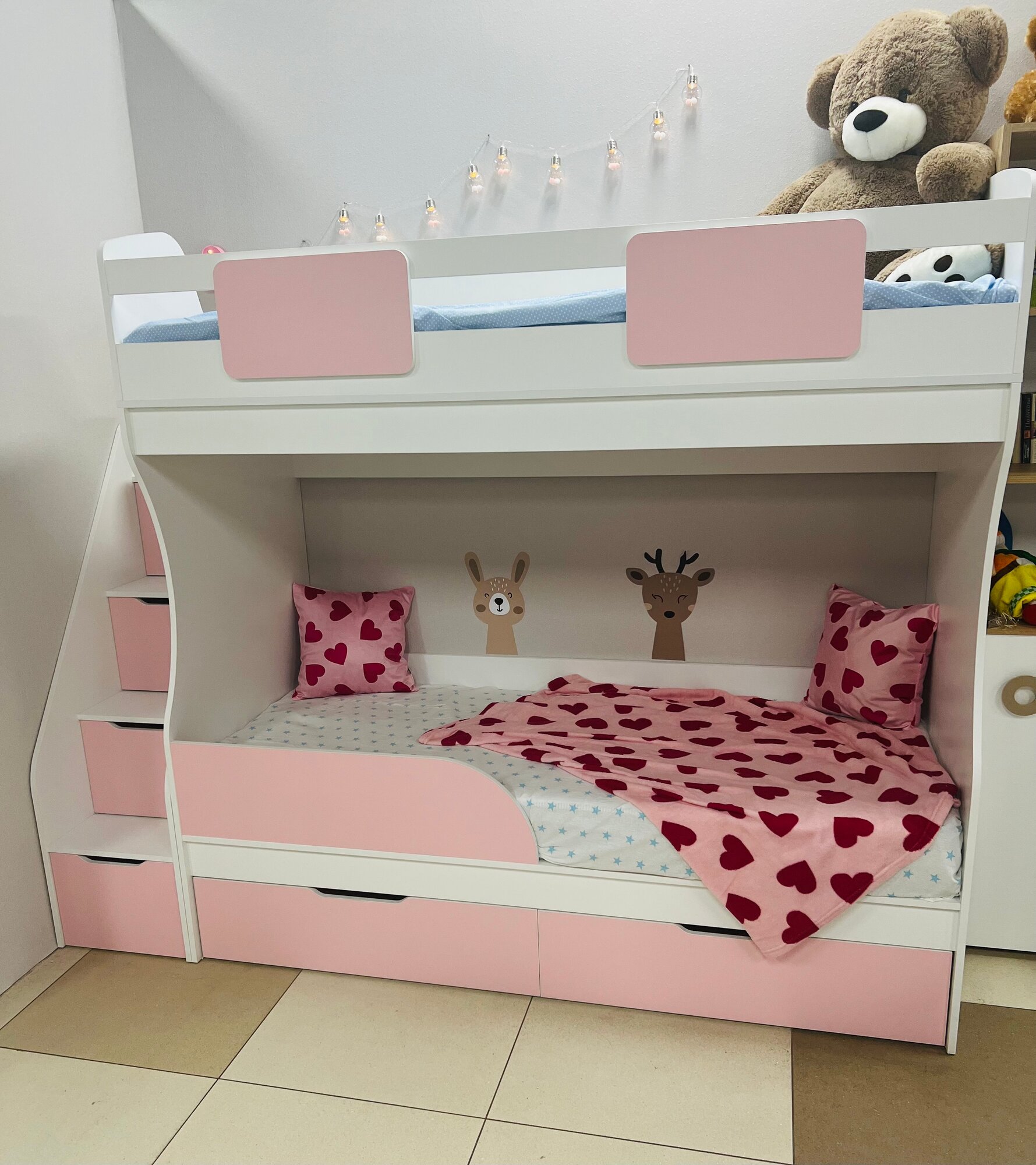 Кровать двухъярусная Дуэт 180х80 (айскрим+белый)