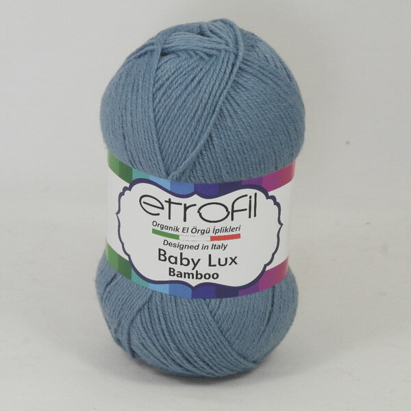 Пряжа 5 мотков ETROFIL Baby Lux,(джинс) бамбук 60% полиамид 40%