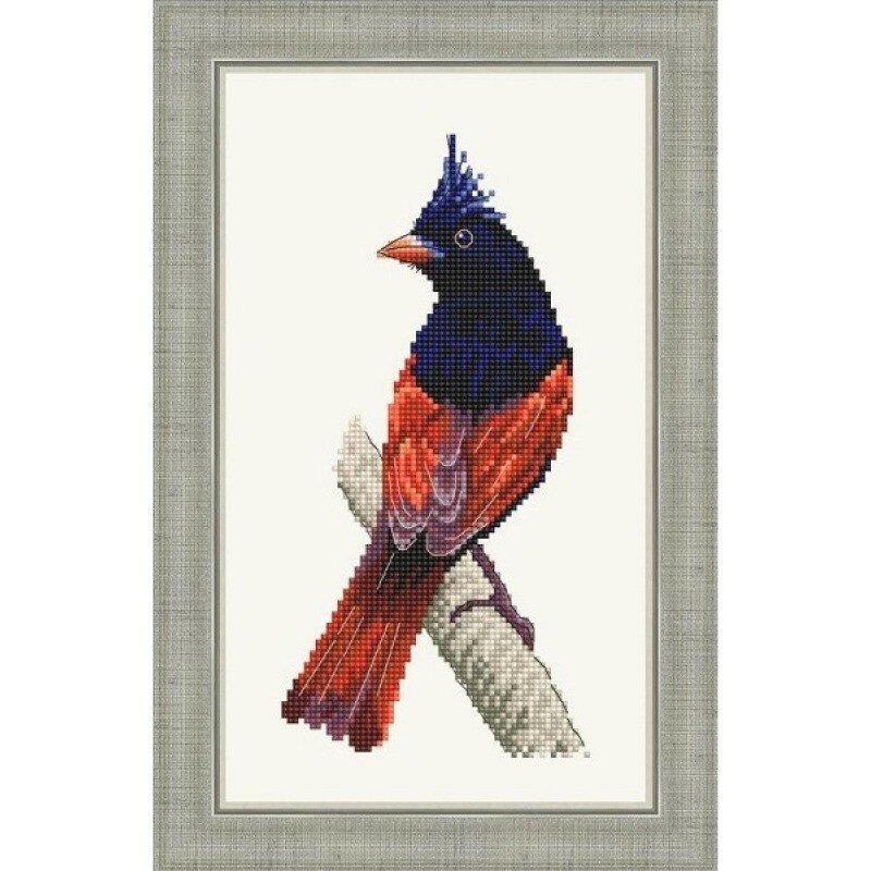 Набор для вышивания Сделано с любовью #Ж-068 Хохлатая овсянка, Счетный крест, 12 х 22 см
