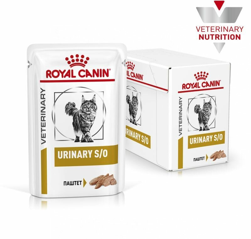 Royal Canin Urinary S/O (паштет) Влажный диетический корм для кошек при мочекаменной болезни 85г*12