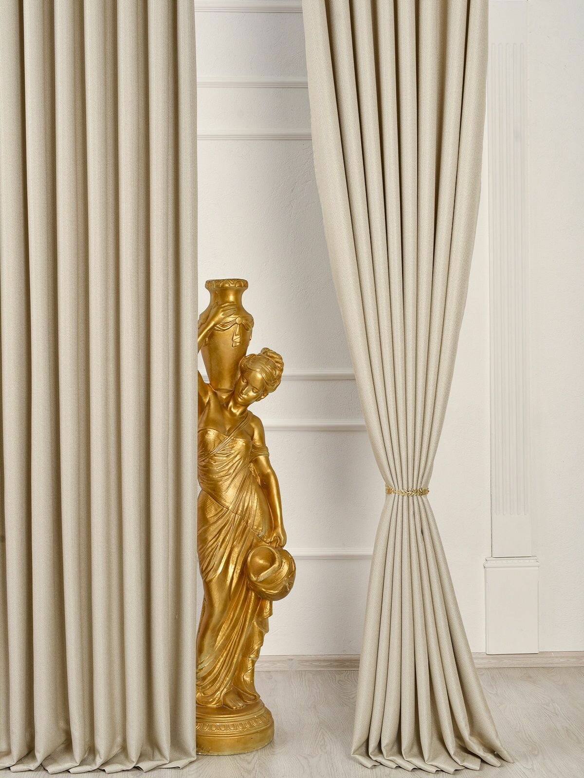 Комплект штор "Блэкаут рогожка" кремовый (508-2) арт.1952 (150x270 - 2 шт.)