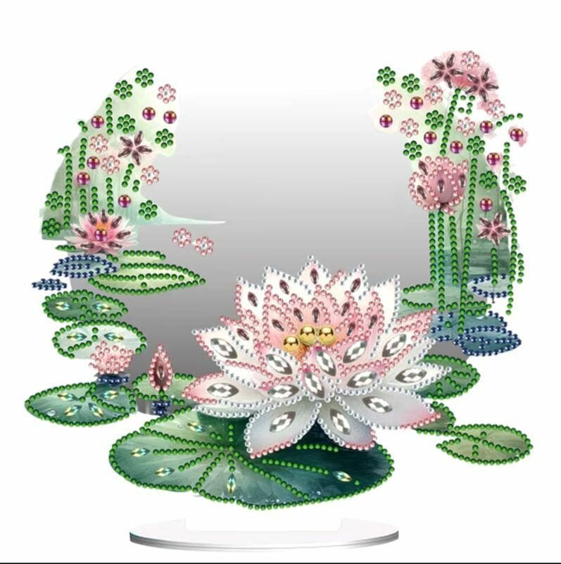 Алмазная мозаика. Зеркало на акриловой подставке