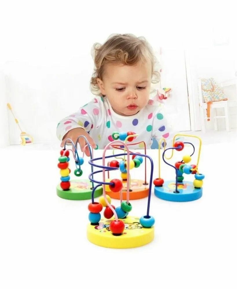 Набор деревянных развивающих игрушек Монтессори 8 единиц. Подарок на годик мальчику и девочке. Подарок на 1 год ребенку