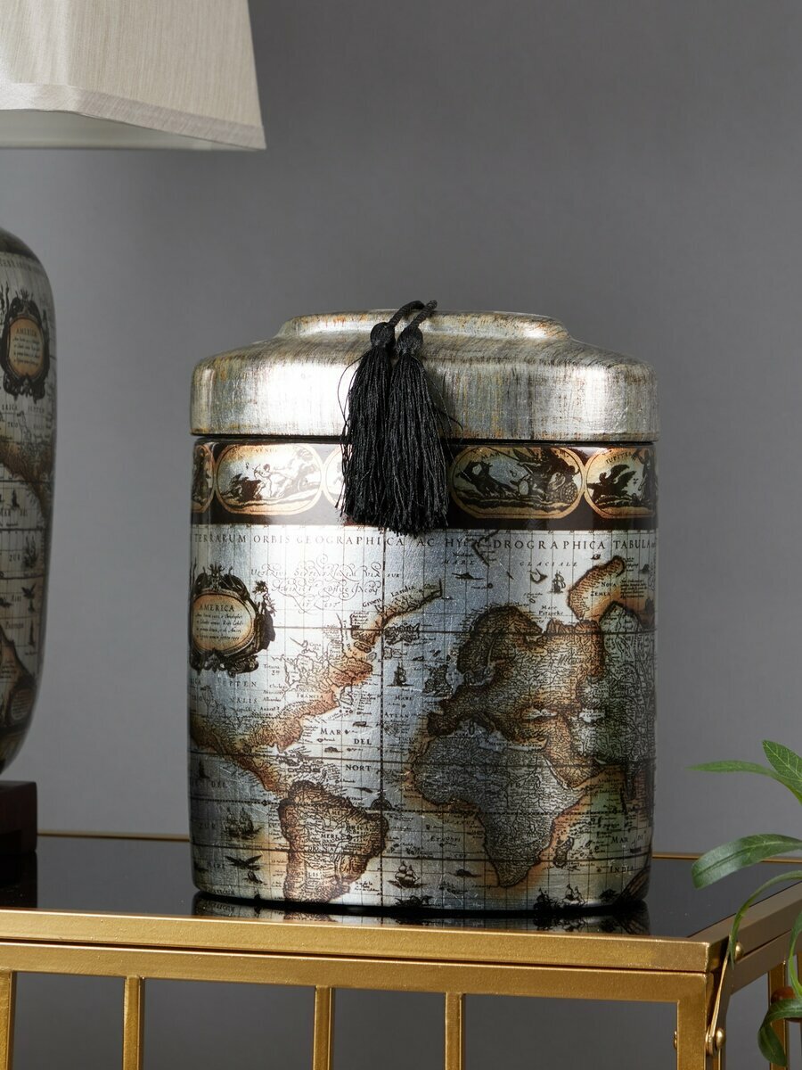 58-071 Банка декоративная с крышкой 23 х 13 х 31см, керамика, Glasar