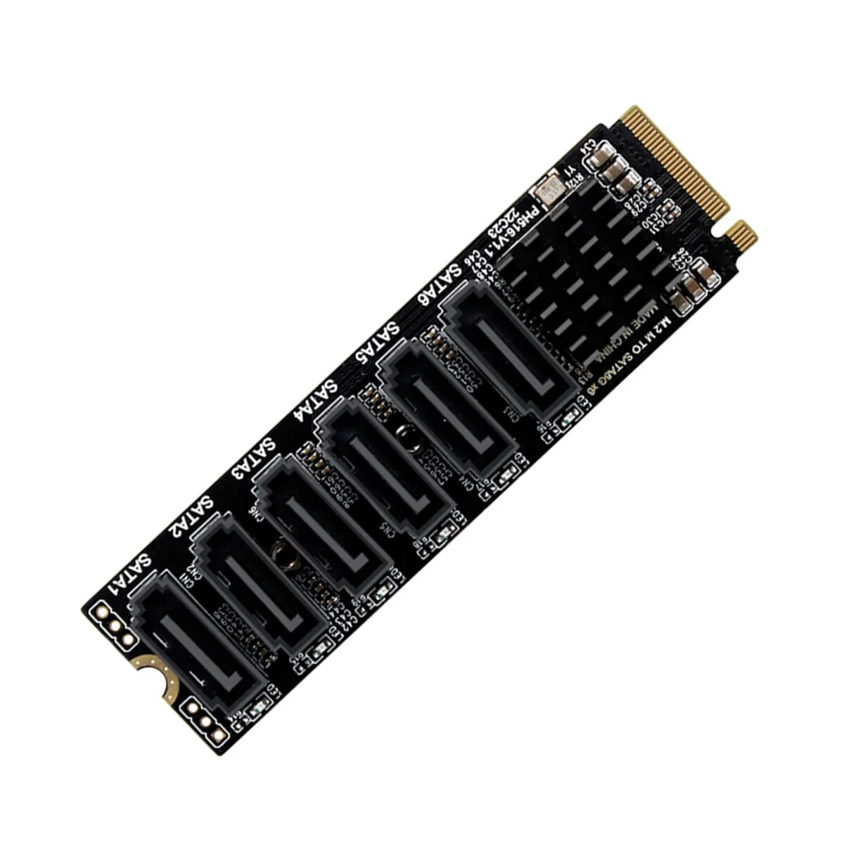Горячая карта адаптера M.2 NVME PCI-E PCIE X4 X8 X16 на 6-портовый 3.0 SATA Riser ASM1166 Карта расширения сервера ПК и компьютера