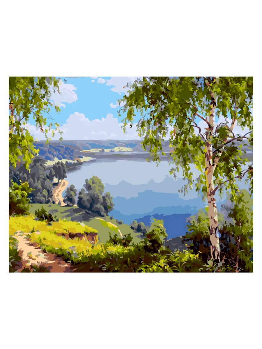 Картина по номерам 40x50 см, "На берегу реки", Прищепа И. Kubanstar