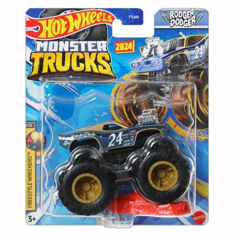 Машинка Mattel Hot Wheels Monster Trucks Монстр трак 2024 FYJ44 Roger Dodger