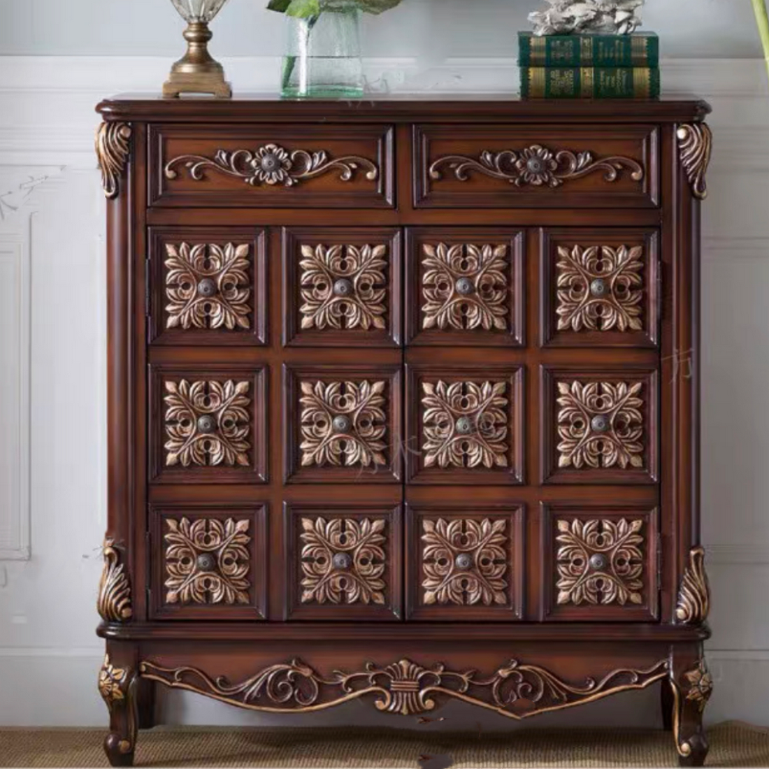 Тумба для обуви в классическом стиле Bastide (цвет коричневый / 100см)