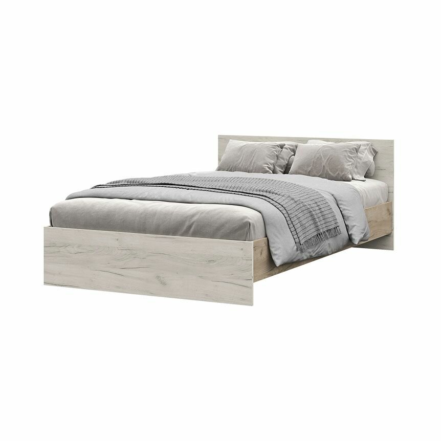 Кровать "Бася", ЛДСП, серый/белый, 120x200 см.