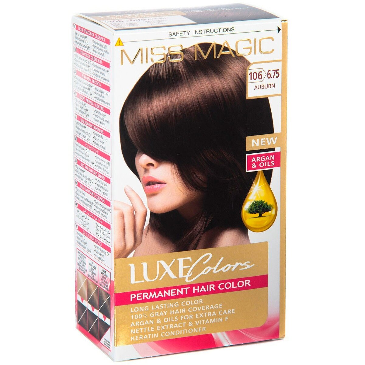 Крем-краска для волос Miss Magic "Luxe Colors", тон 106/6.75, Каштановый (1022630106)