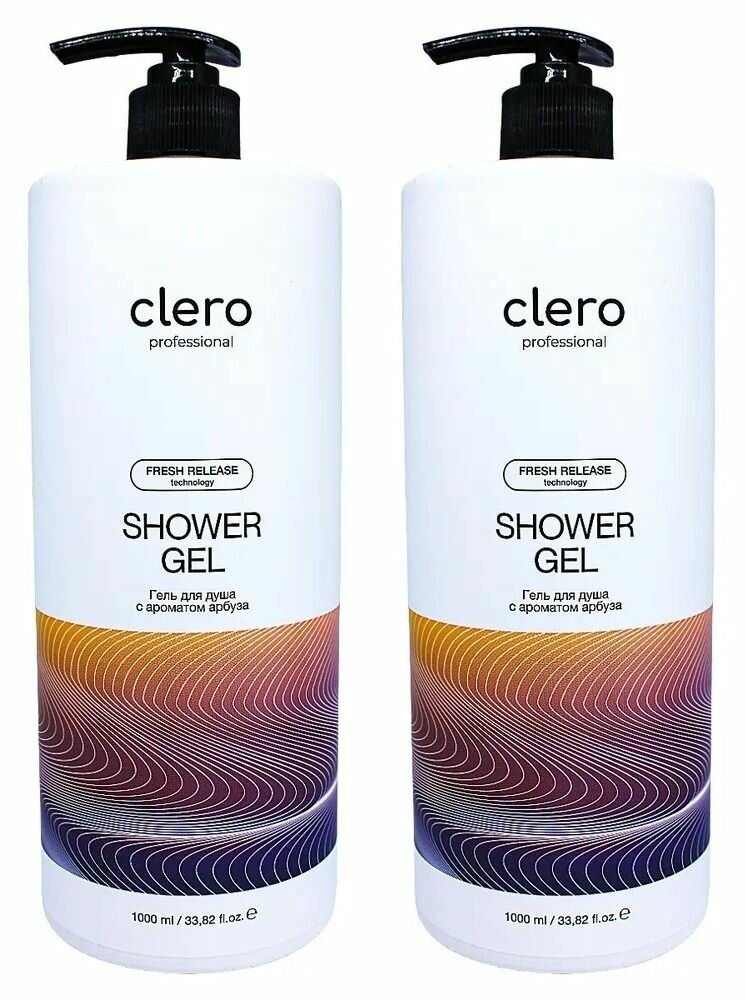 Clero Гель для душа с ароматом арбуза,1000 мл х 2 шт