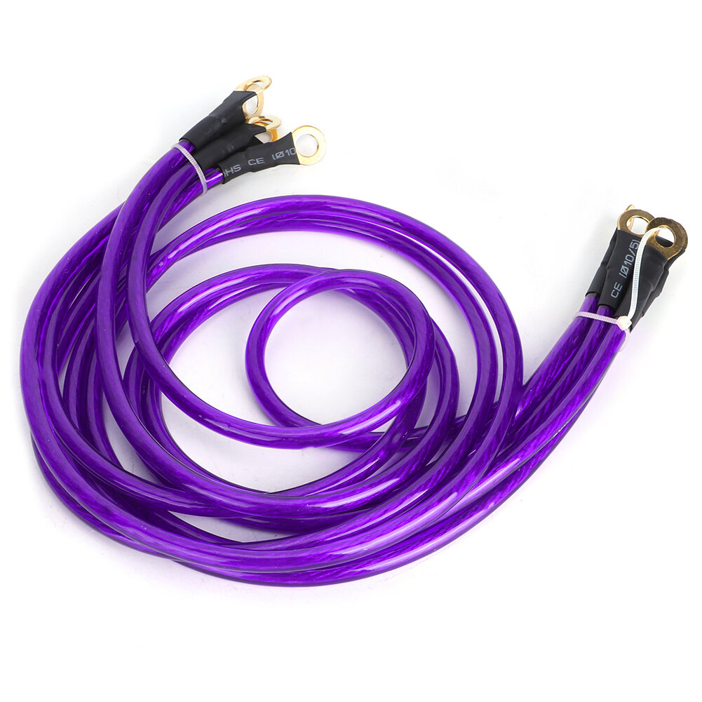 Universal 5-Point Car Grounding Wire Strengthened Ground Cable System Kit Modification Purple, 100% Brand New, Material PVC, Size 100cm/39.4in(2pcs), 80cm/31.5in(2pcs), 60cm/23.6in(1pc), Package List 5 x Ground Wire, 1 x Installation Package