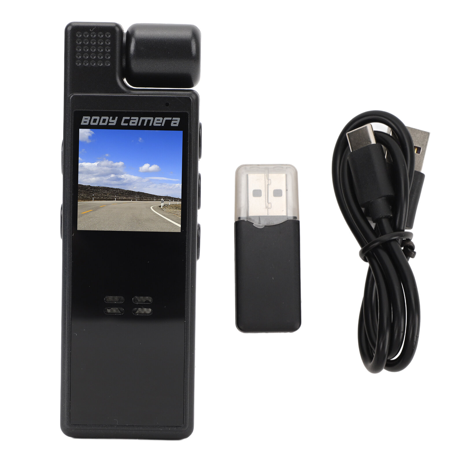 4K корпус изношенные камера Wi -Fi Connection 1,3 -дюймовый цвет экрана Ir Night Vision HD 1080p Носимый видеорегистратор с 180 ° вращающейся объектива