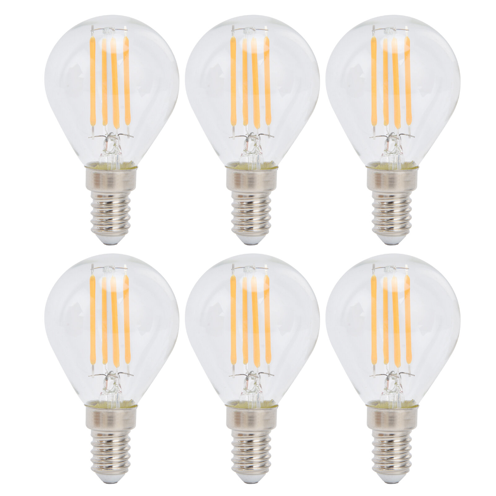 6pcs G45 Vintage Bulb Transparent E14 Базовая лампа для домашних декоративных светильников 6W 220 В теплый свет