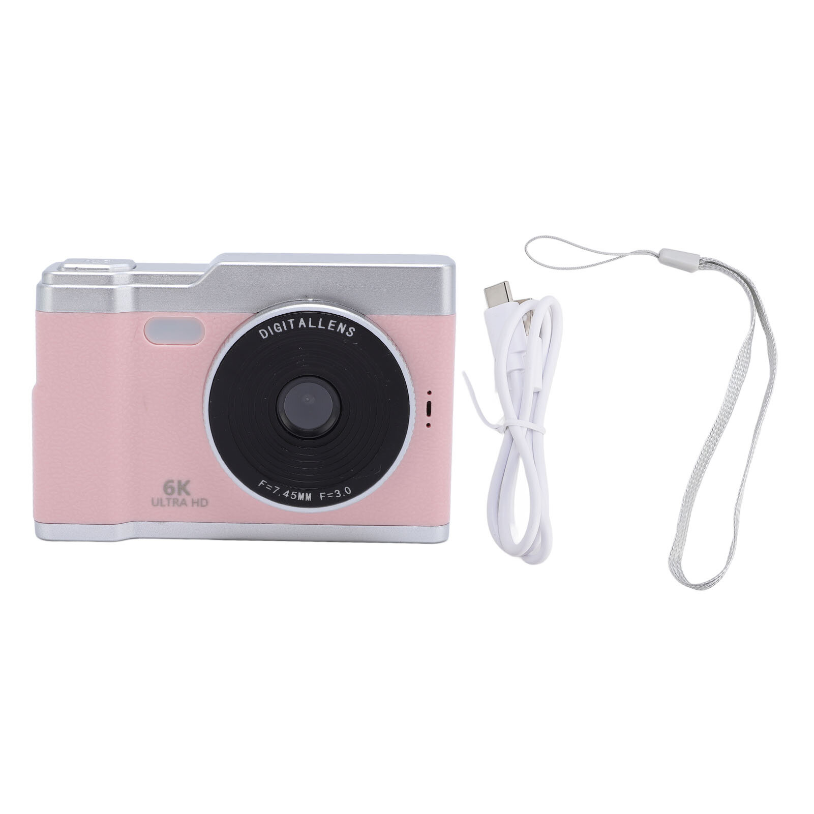 Цифровая камера 48 Мп, 8-кратный зум, фронтальная и тыловая линзы, множество фильтров, 2,4-дюймовый экран, стабилизация изображения, портативная, компактная, подходит для студентов, для повседневных поездок, розовая.