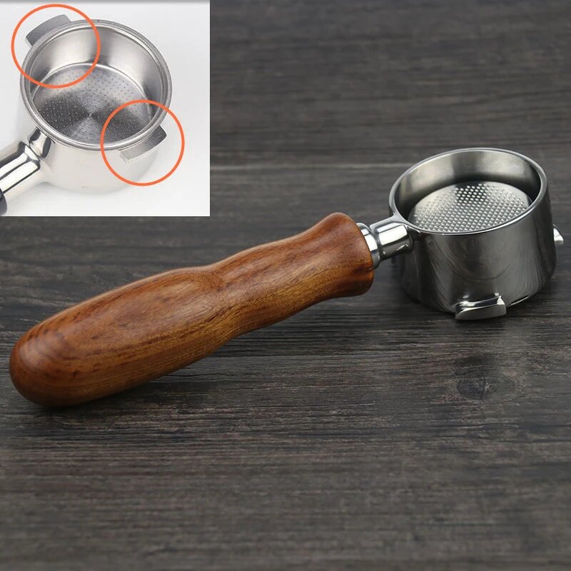 Портафильтр без дна Delonghi 51 мм из нержавеющей стали 51mm-2 Ear-D