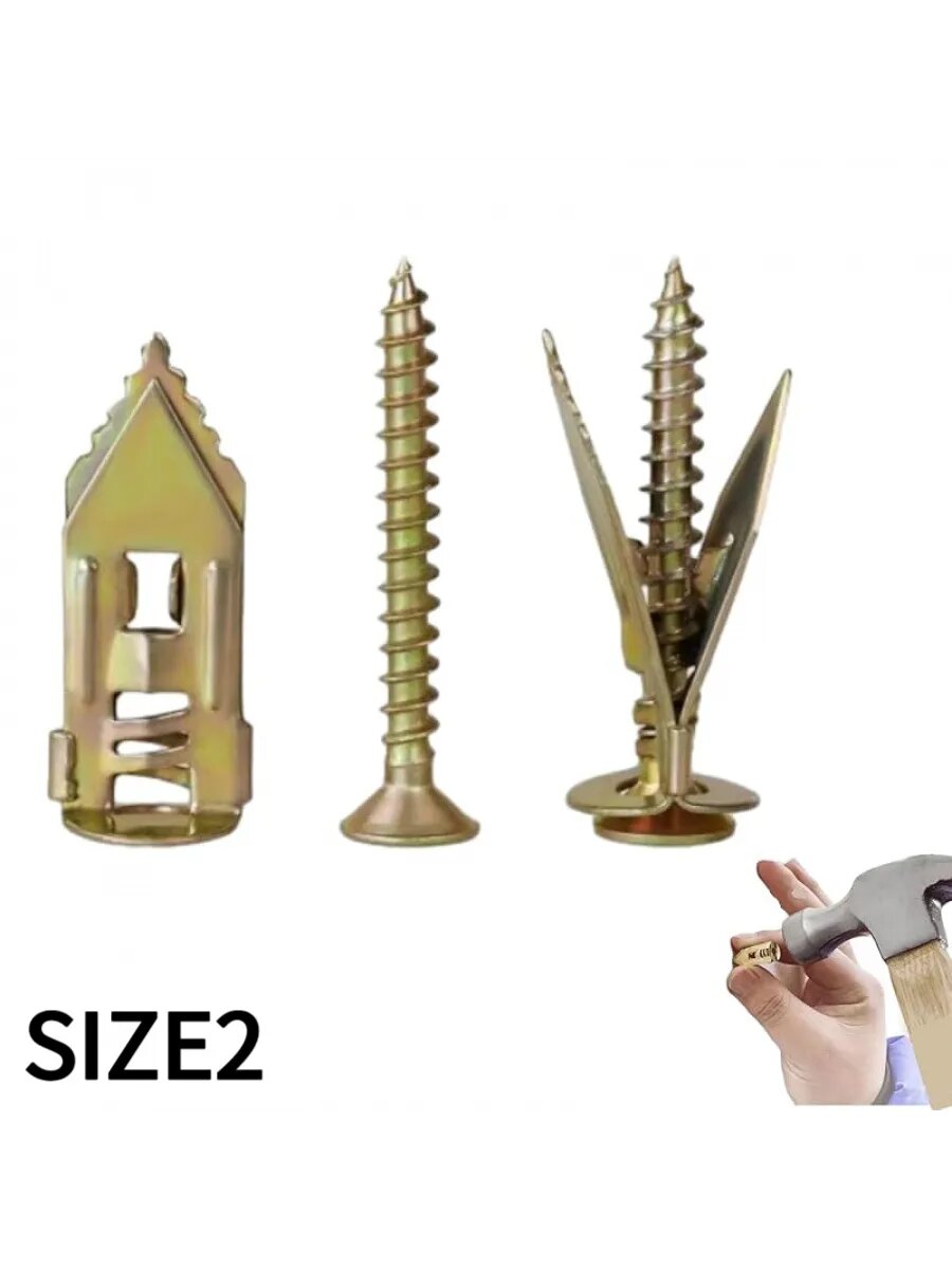 Саморезы для гипсокартона с дюбелями 50 шт ударный монтаж бе