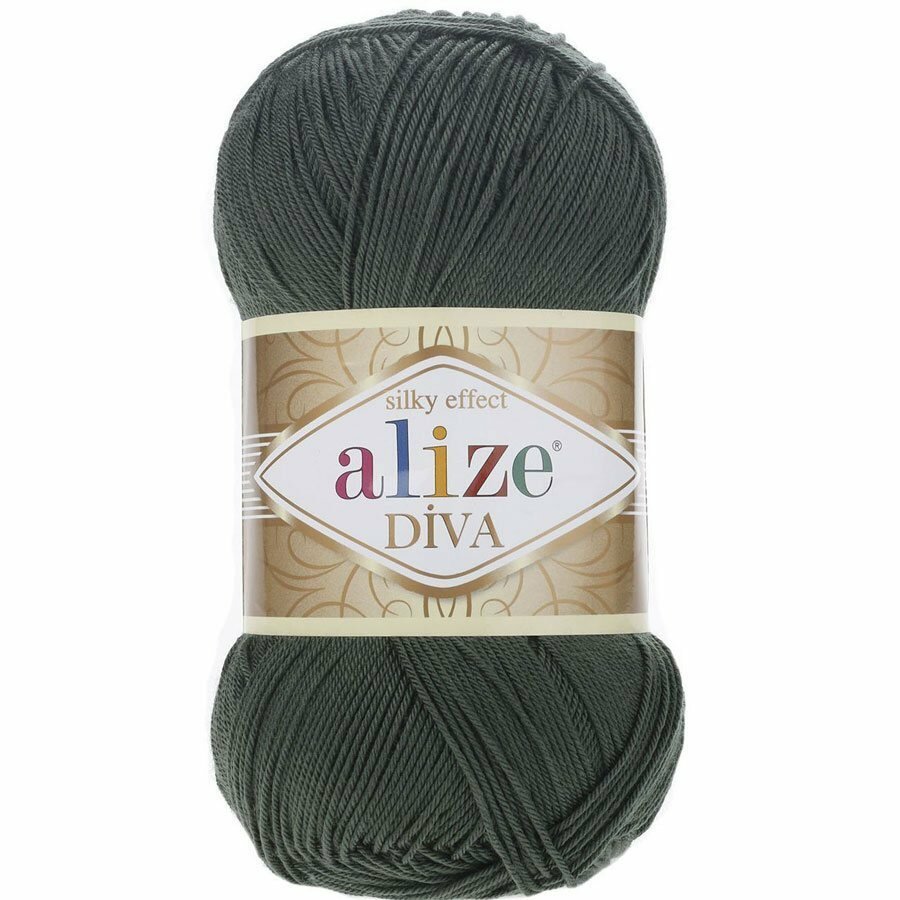 Пряжа Alize DIVA SILKY EFFECT 131 хаки (5 мотков)