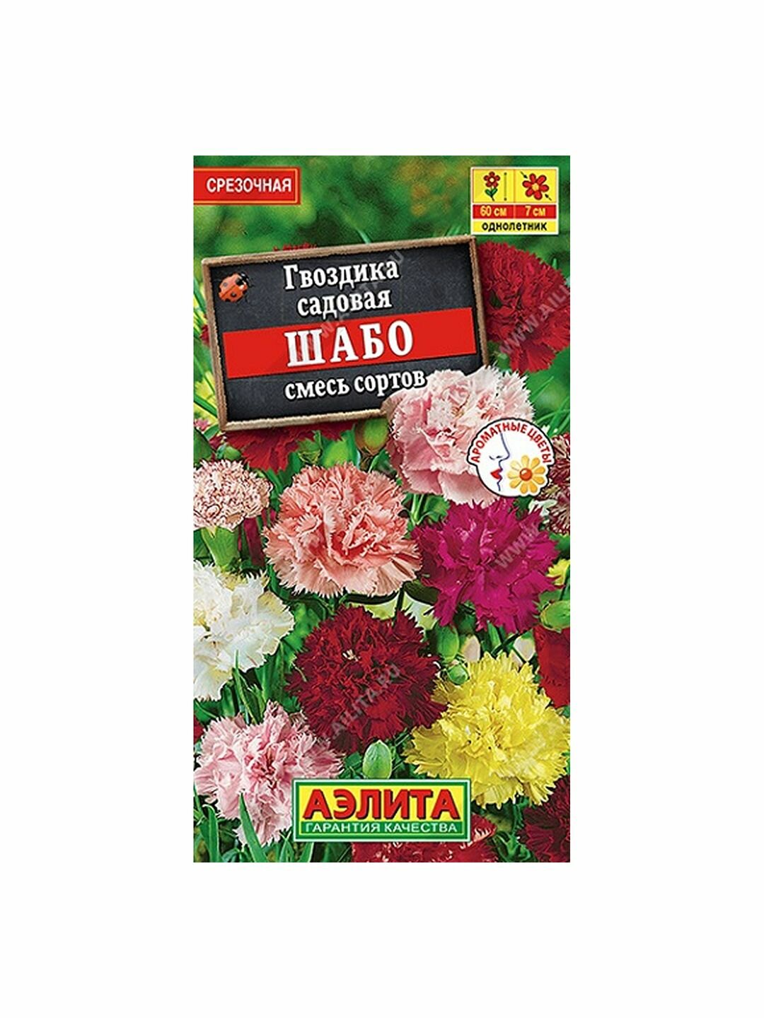 Семена Гвоздика садовая Шабо, смесь сортов, однолетник, Аэлита, 1 пачка - 0.05г семян