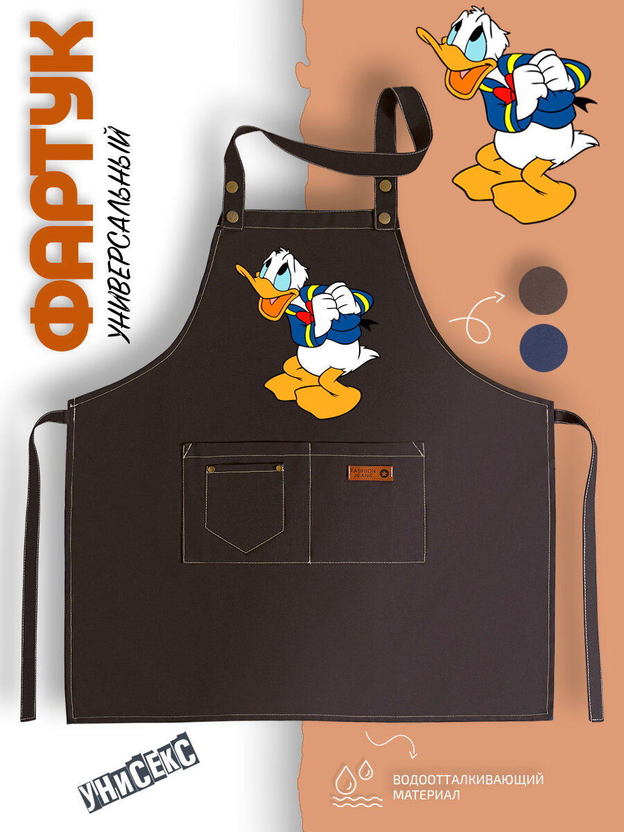 Фартук кухонный Дональд Дак Donald Duck уневерсальный с принтом поварской